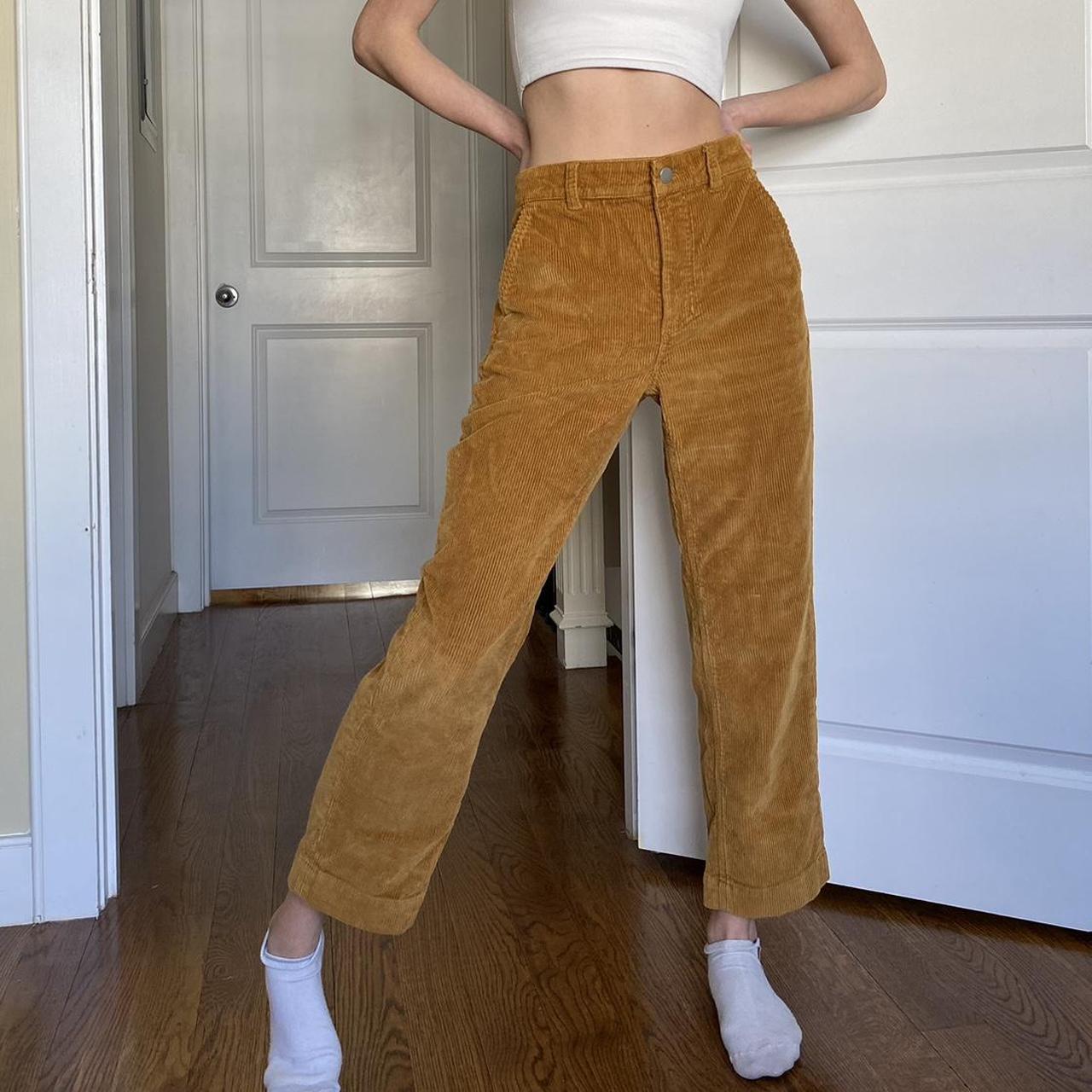rust color corduroy pants amazing high waisted... - Depop