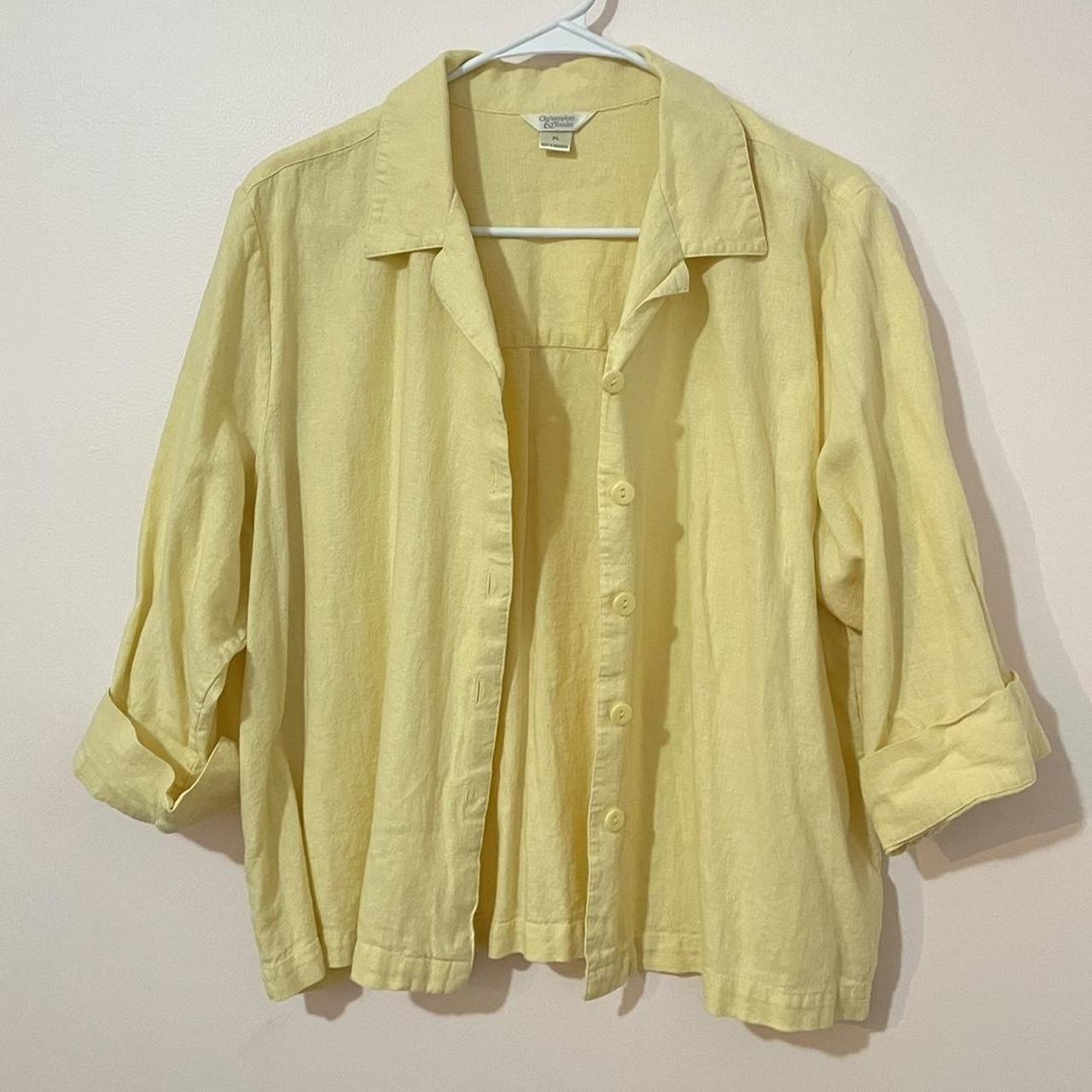 Pastel Yellow Button-up Collared Shirt - worn only a... - Depop