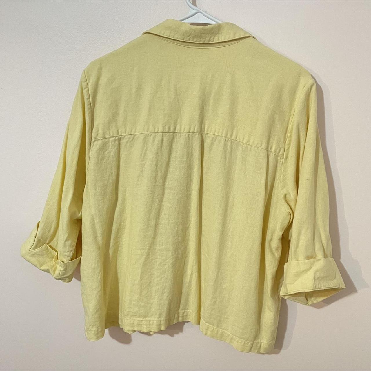 Pastel Yellow Button-up Collared Shirt - worn only a... - Depop