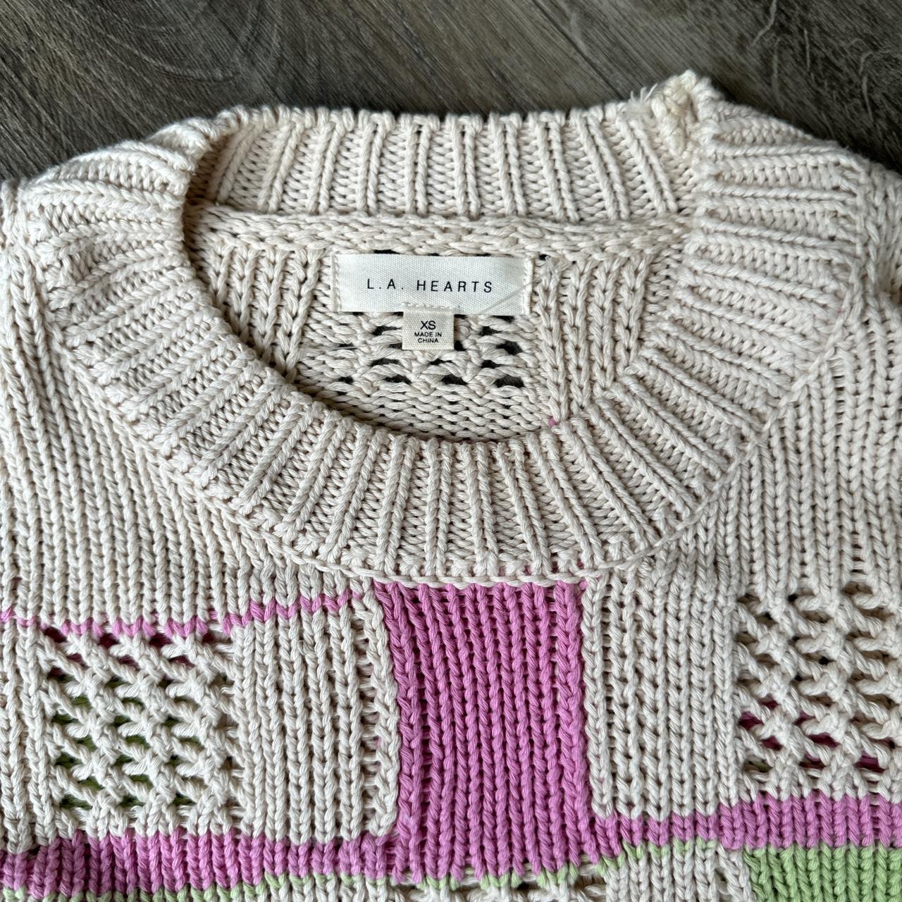 colorful boho pacsun sweater #boho #knit - Depop