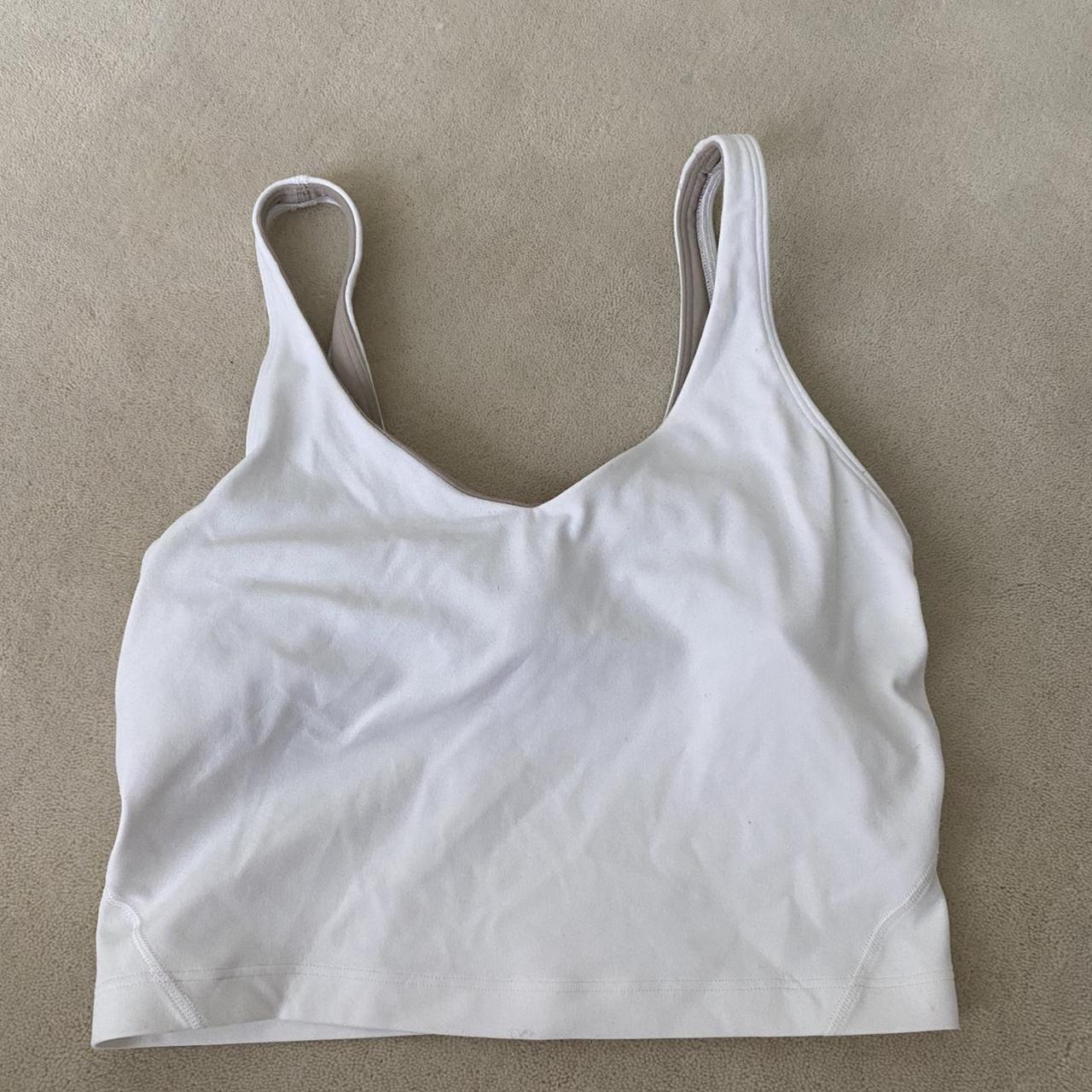 Lululemon white align tank top size 4 Worn once no... - Depop