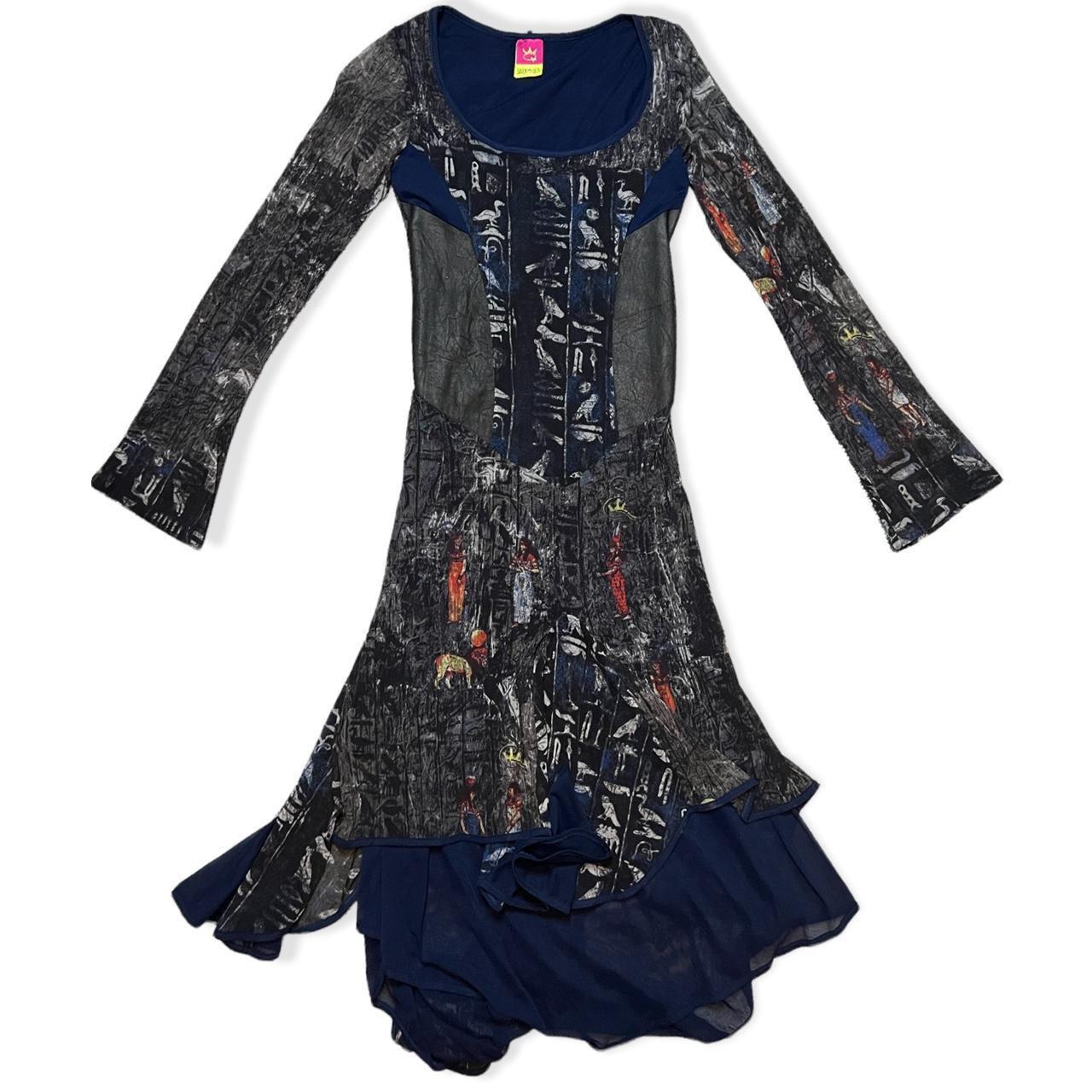 Save The Queen Womens Navy And Black Dress Depop