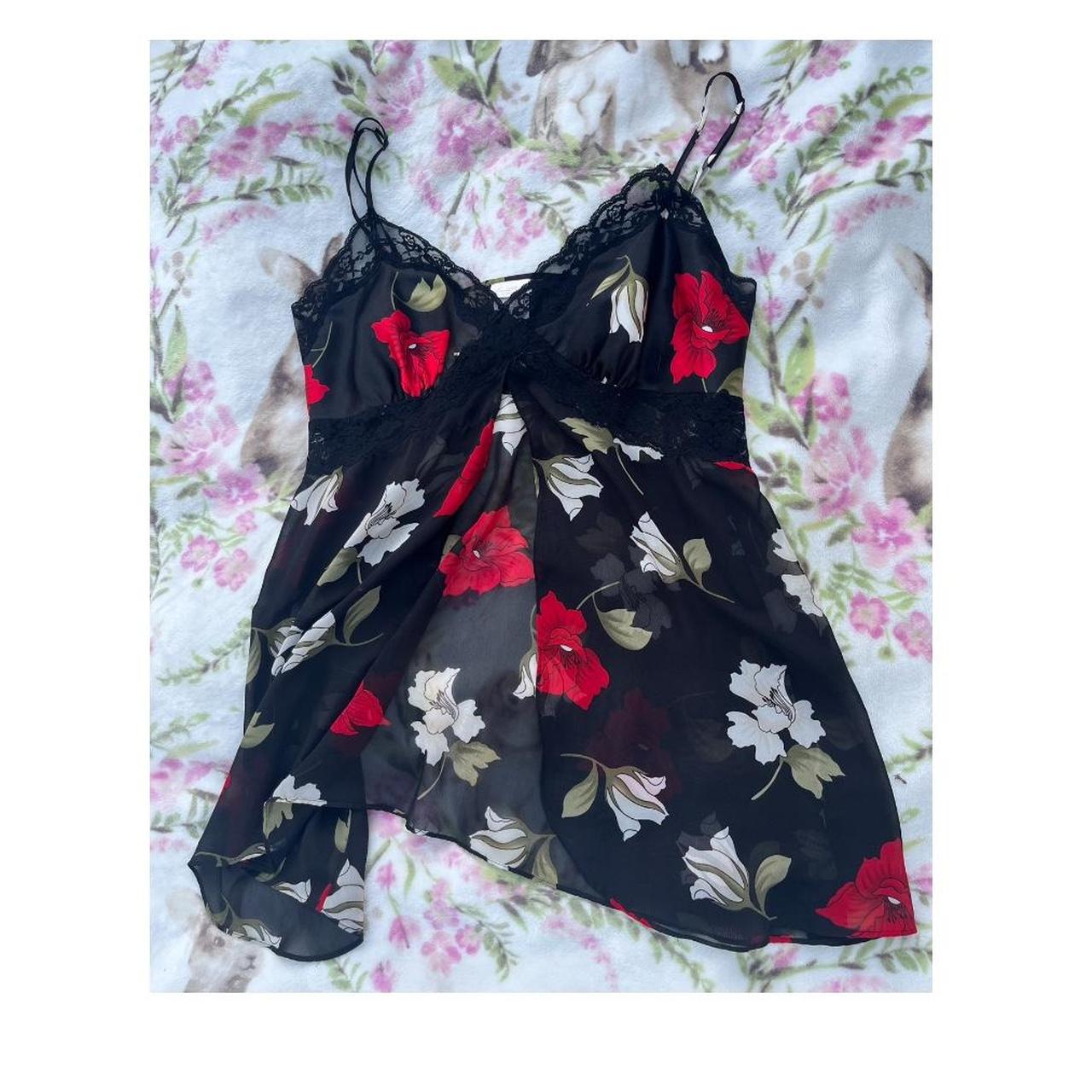 Floral Open Front Babydoll lingerie top W/... - Depop