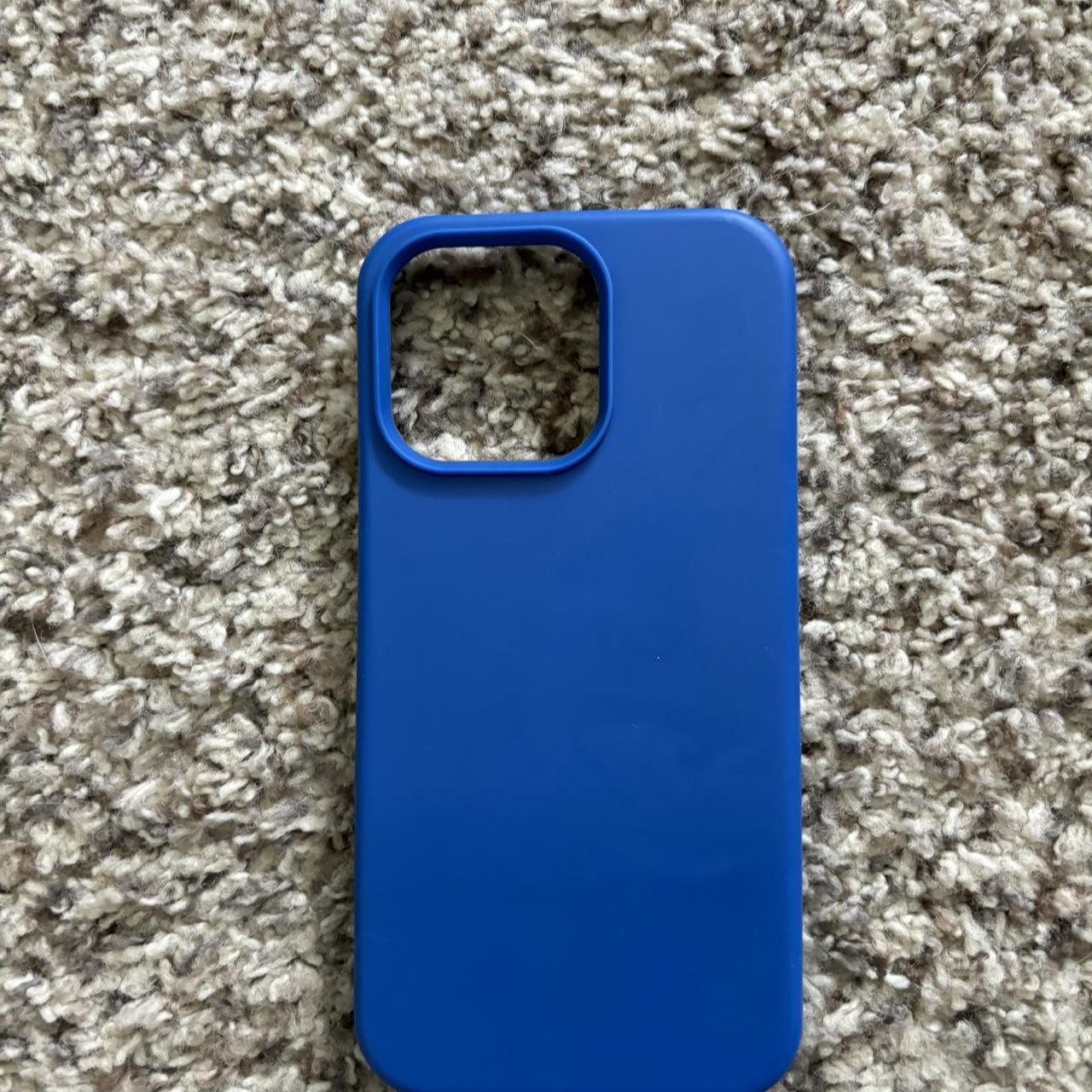 Neon blue silicon iPhone 12 phone case - Depop