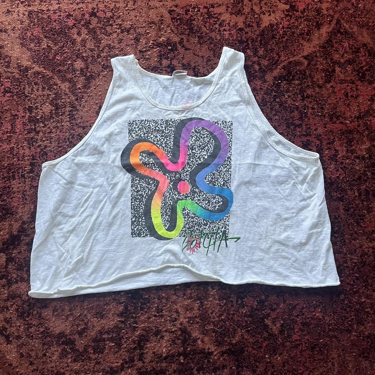 Gotcha Flower Crop Top Size: Large ( Length: 18" Pit... - Depop