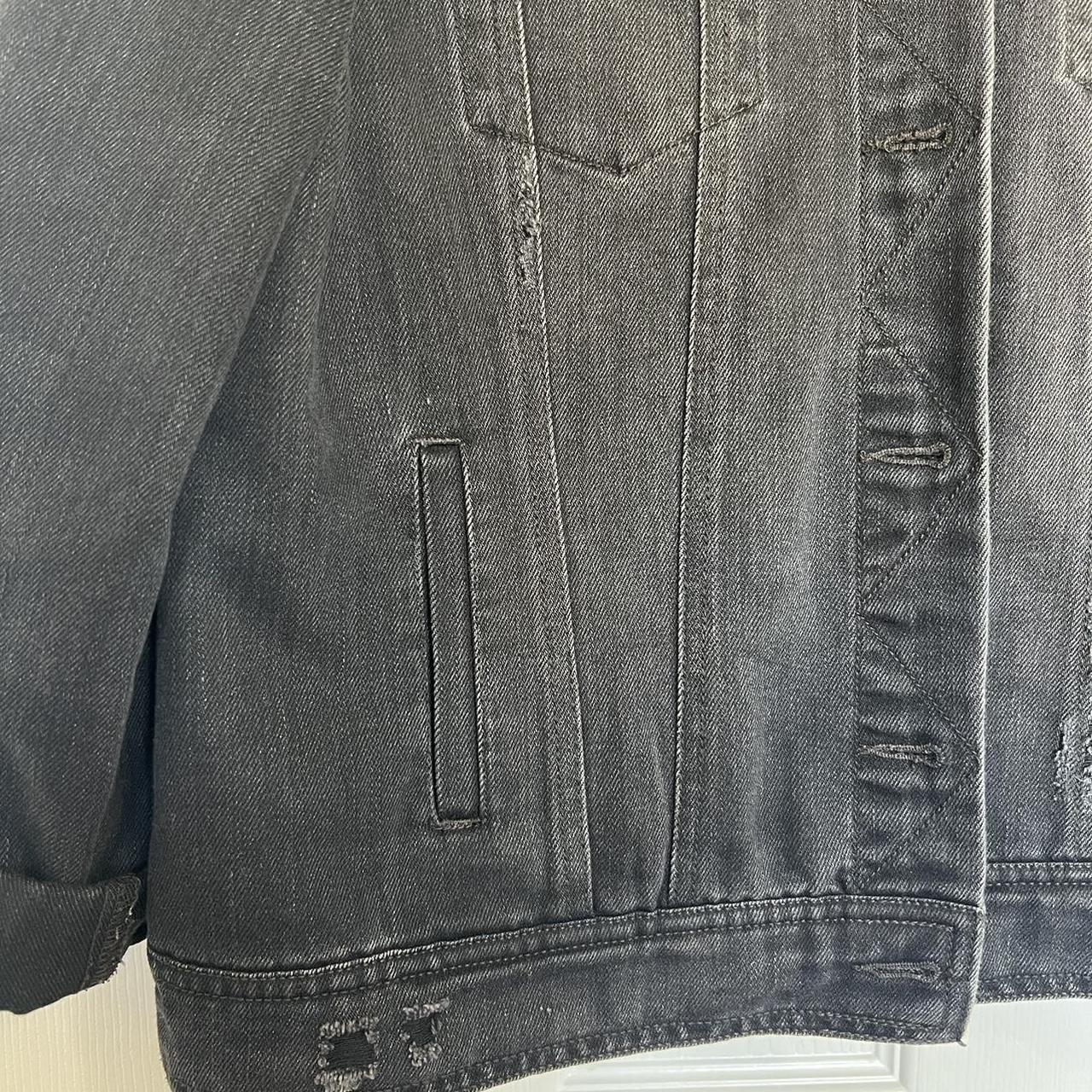 old navy black denim jacket size L unisex great... - Depop
