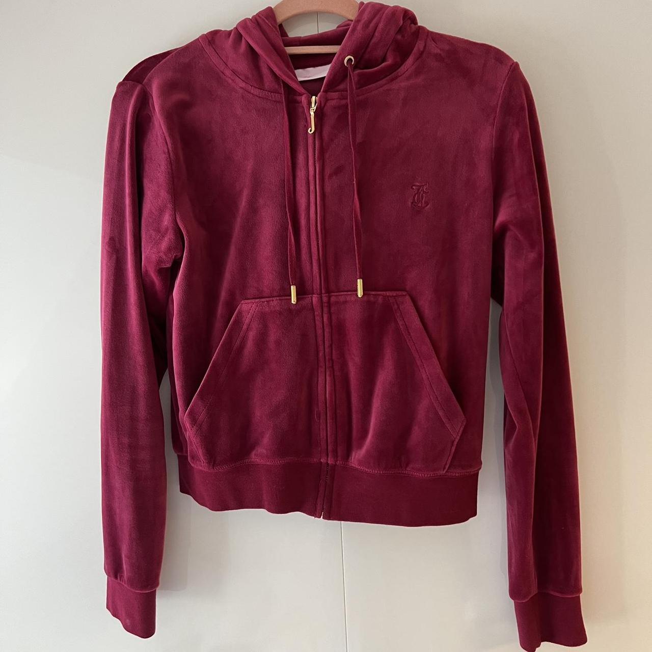 Juicy Couture velour zip up hoodie size S Excellent... - Depop