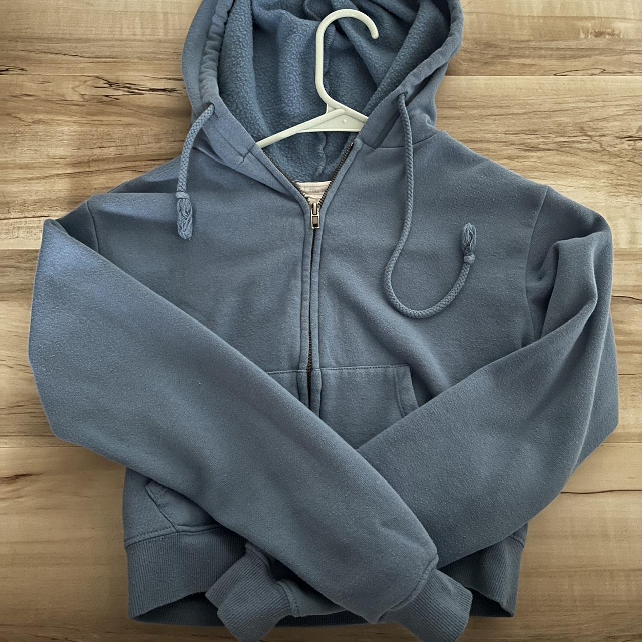 full tilt blue cropped zip up size xxs - Depop