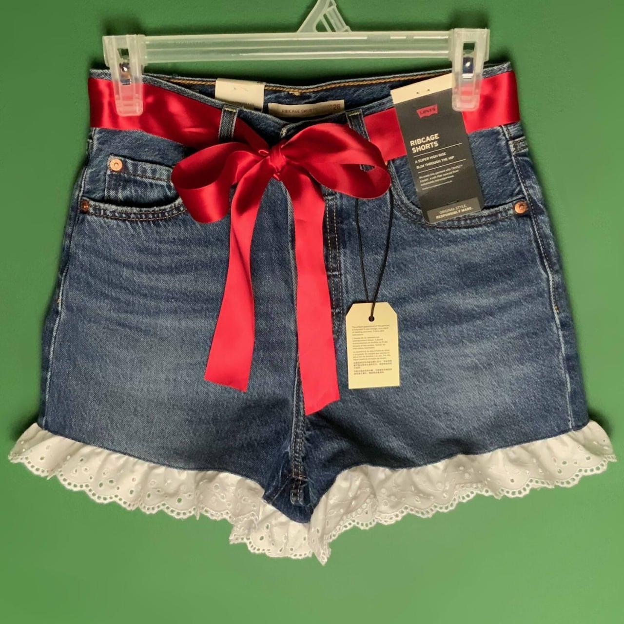Reworked Levi's Denim Shorts These adorable shorts... - Depop