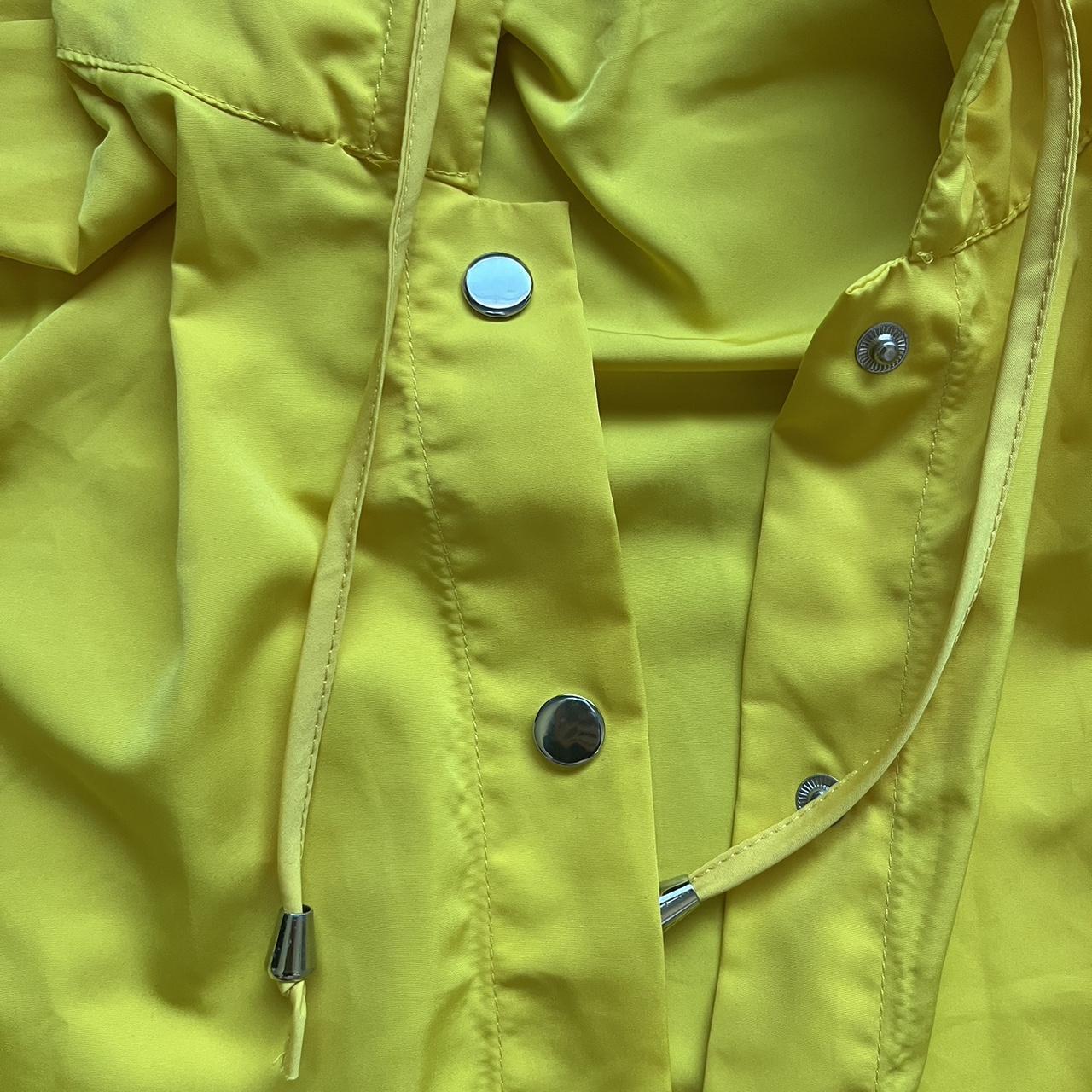 classic yellow rain jacket size small light summer... - Depop
