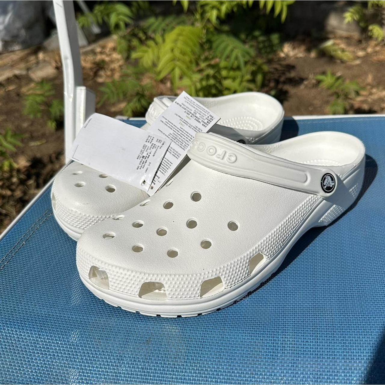 All white crocs size 8 in men and size 10 in women... - Depop