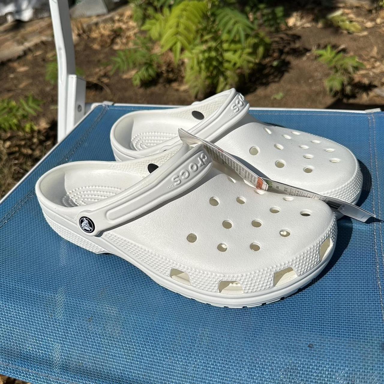 All white crocs size 8 in men and size 10 in women... - Depop