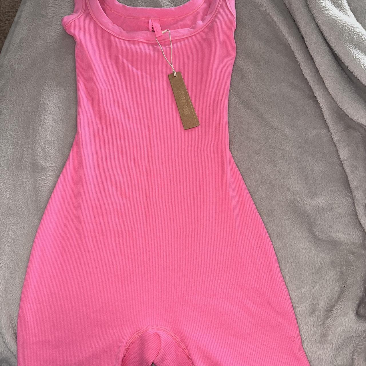 Skims Women's Pink Playsuit-romper | Depop