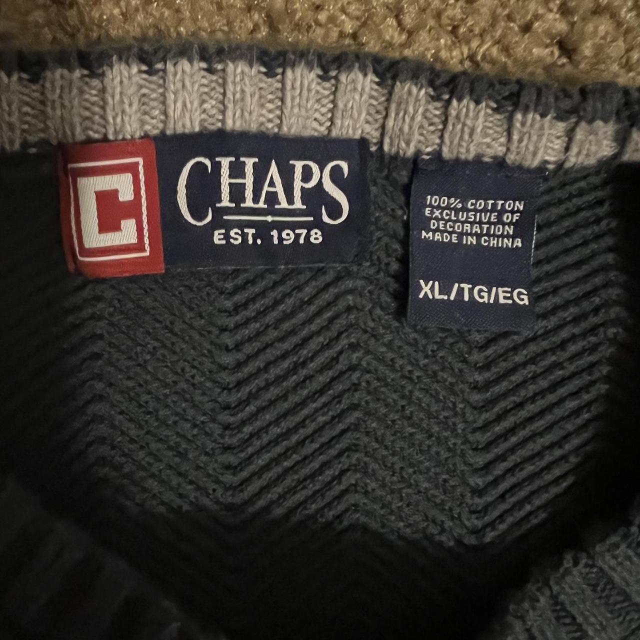 Navy blue chaps sweater... - Depop
