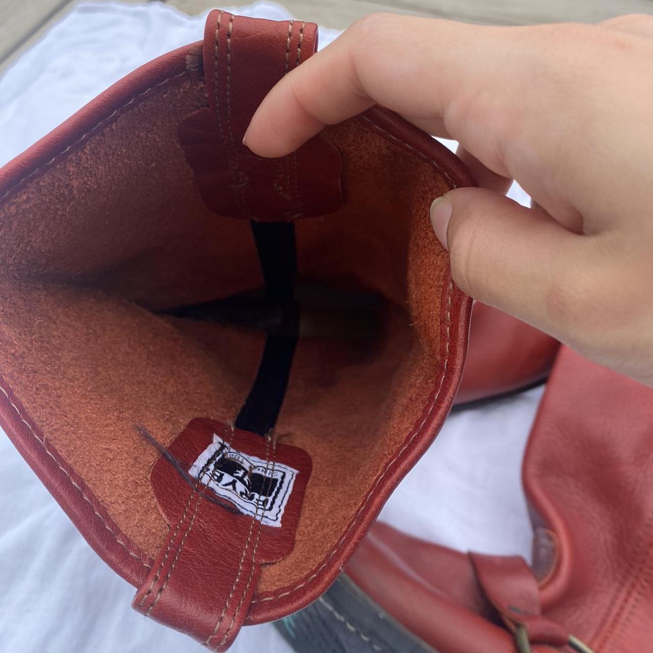 Amazing burnt red FRYE harness boots ! No size tag... - Depop