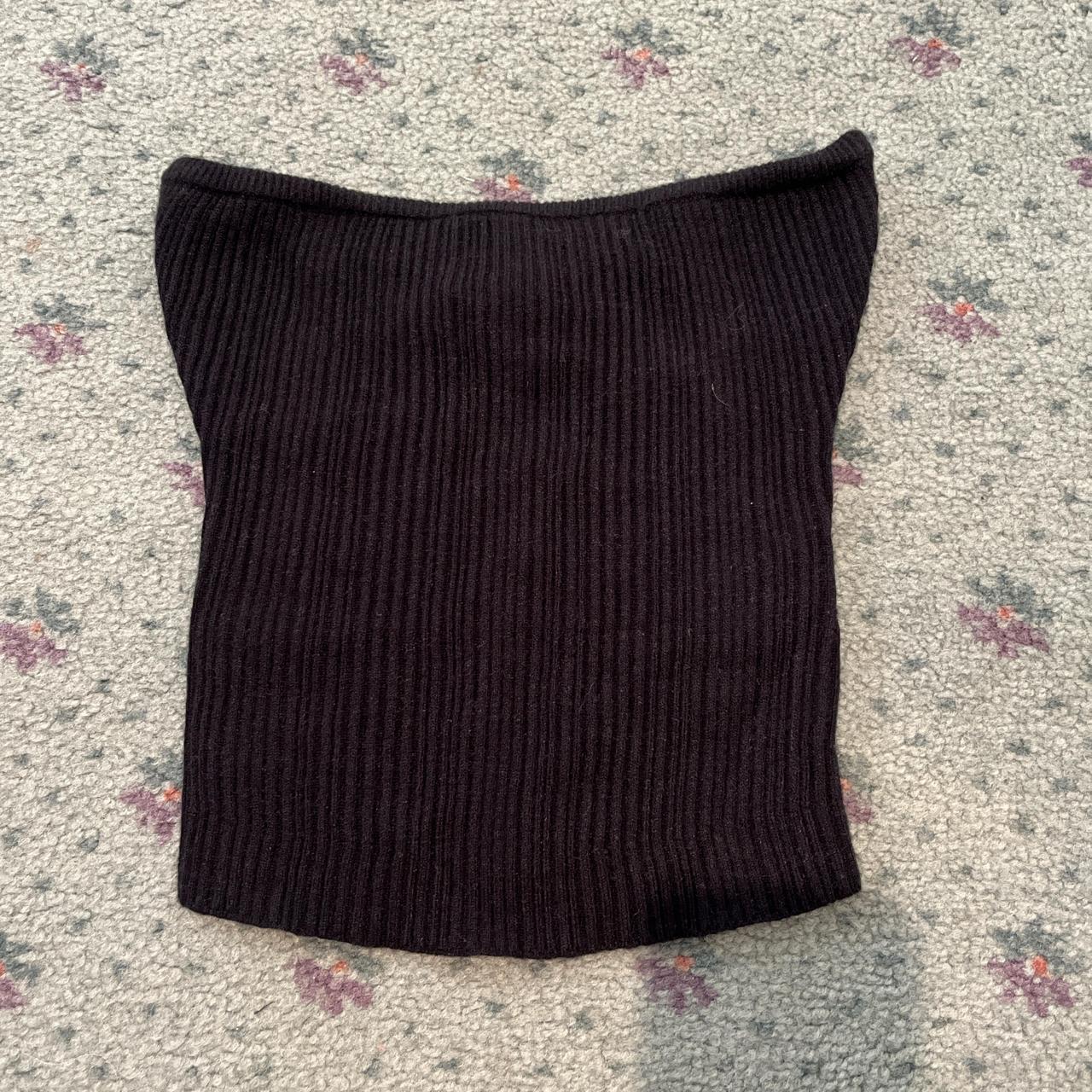 One mile black ribbed tube top Never worn! - Depop