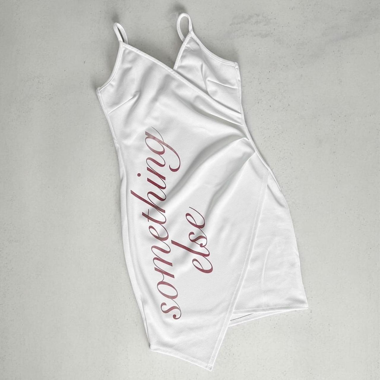 something else hand printed cursive text bodycon... | Depop