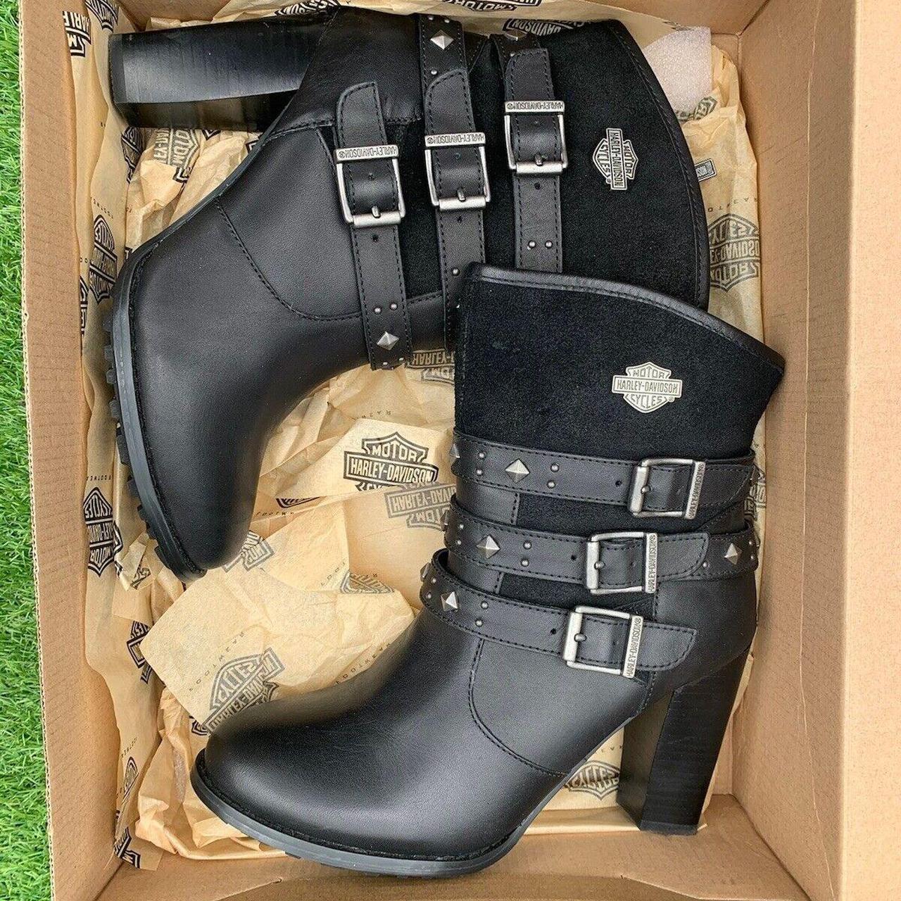 Harley Davidson Black Women's Abbey Riding Boots UK... - Depop