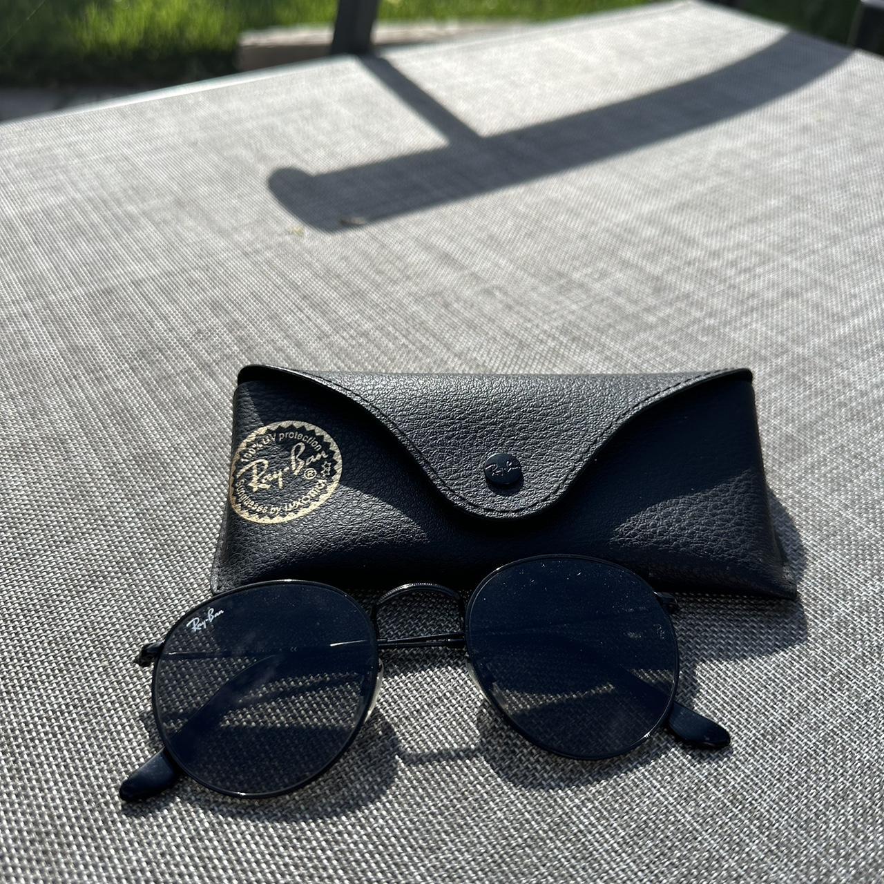 Ray-Ban Round Frame glasses in polished black.... - Depop