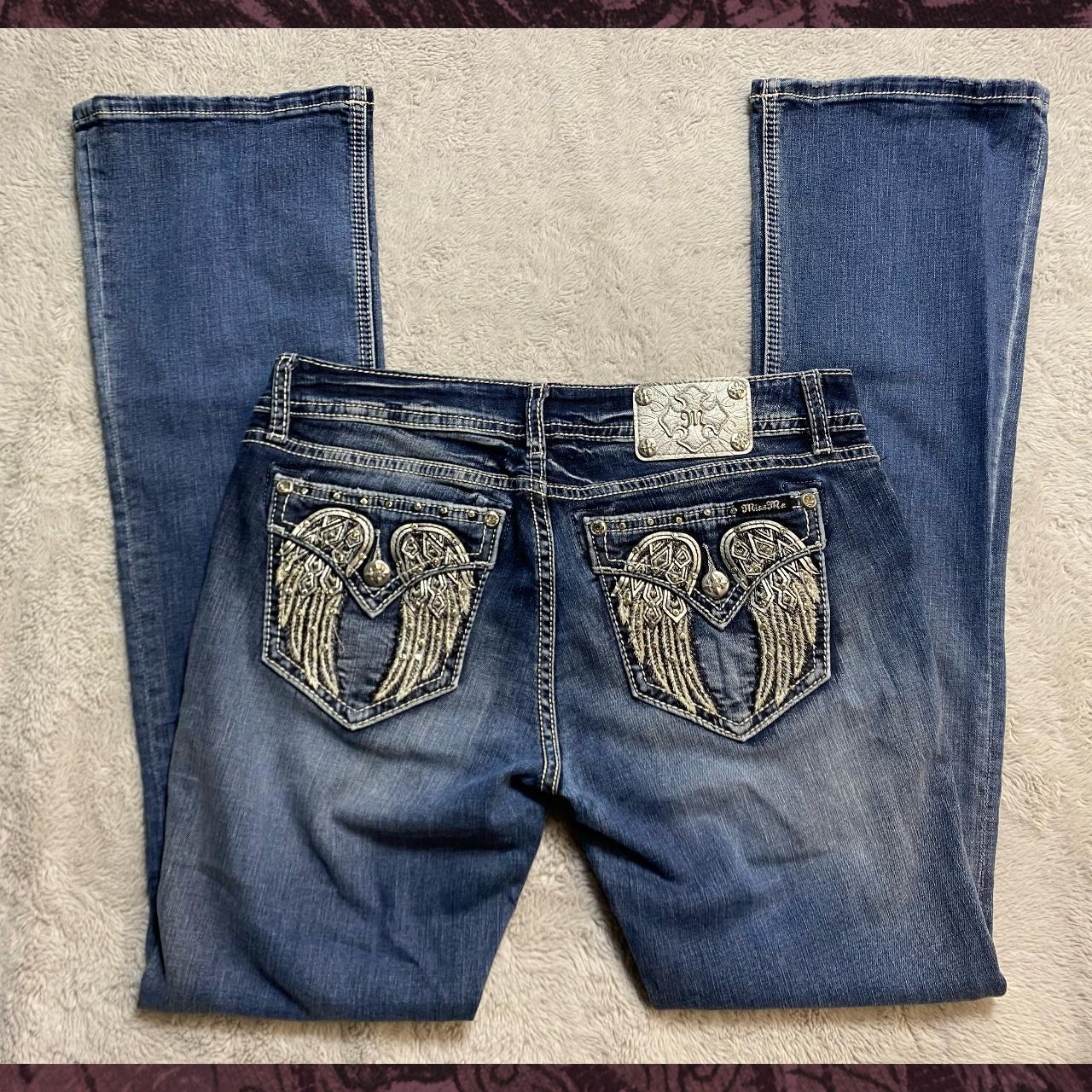 miss me angel wing flap pocket bootcut jeans ⚡ ... - Depop