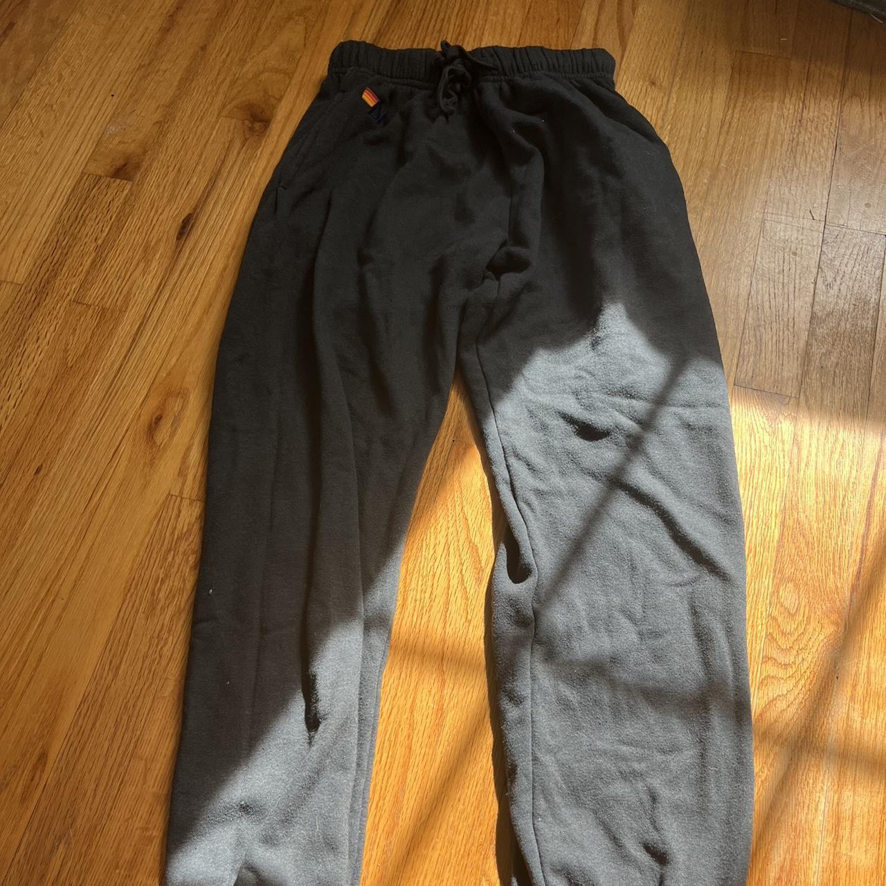 Grey Stripe Men’s Aviator Nation Sweatpants Size... - Depop