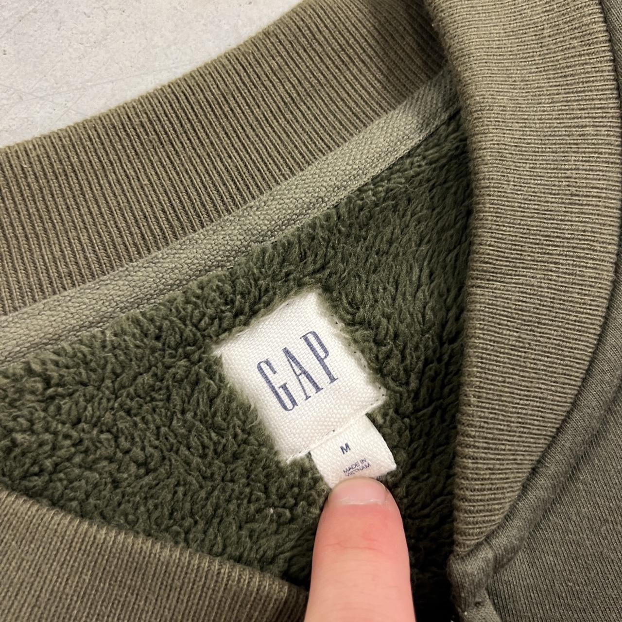 Vintage y2k GAP Earth Tone Forest Green Sherpa Lined... - Depop