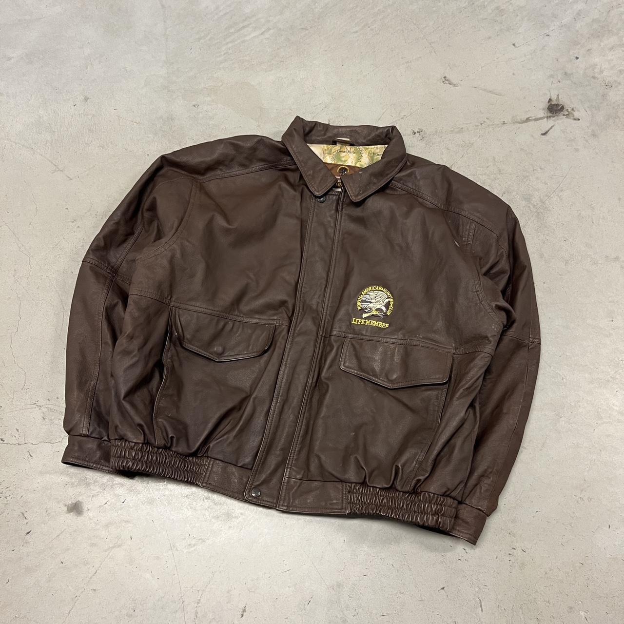 Vintage 90s Type A-2 Leather Jacket -About Unlucky... - Depop