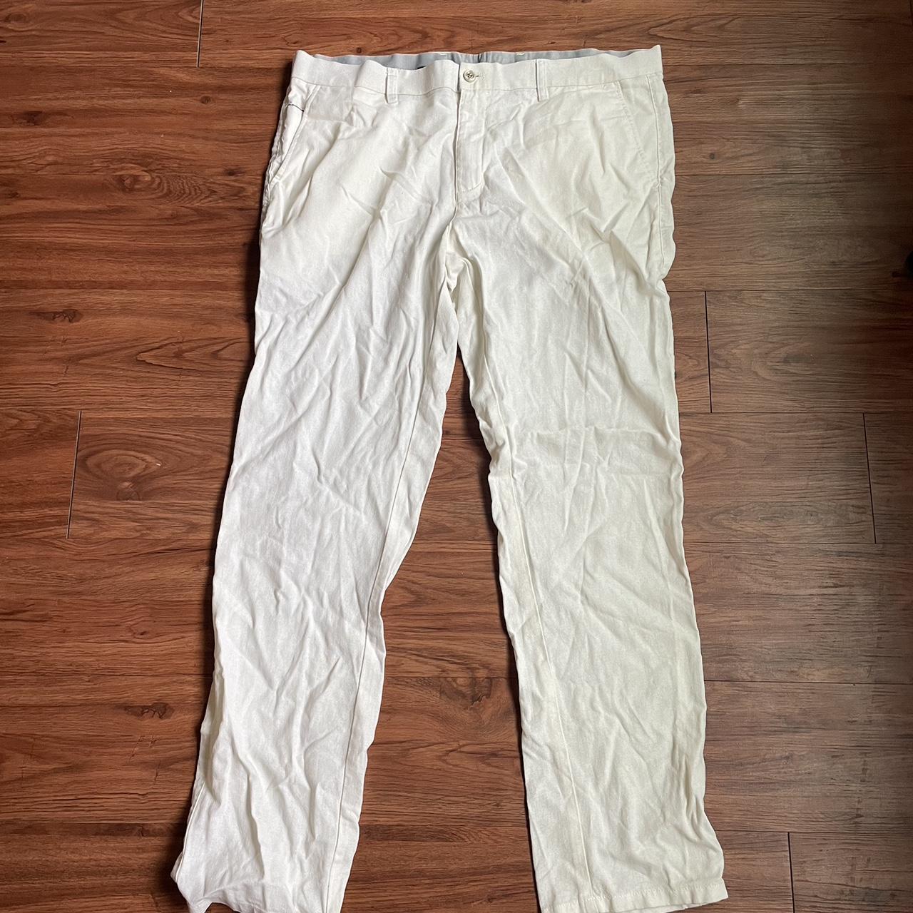 Vintage linen white pants Size 36’ - Depop