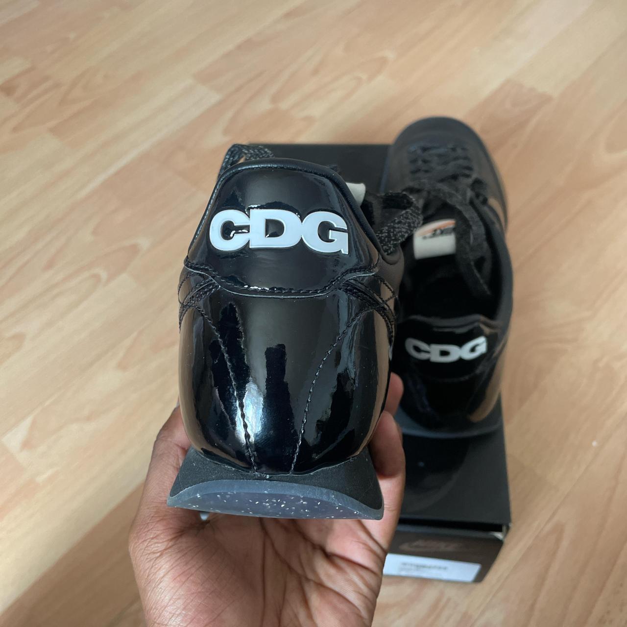 CDG x Nike Night Track Shoes in Black Size: UK... - Depop