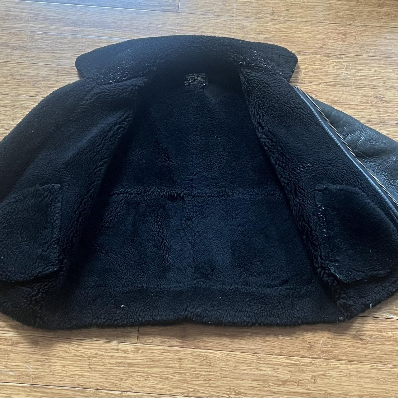 Vintage leather army pilot jacket, very good... - Depop