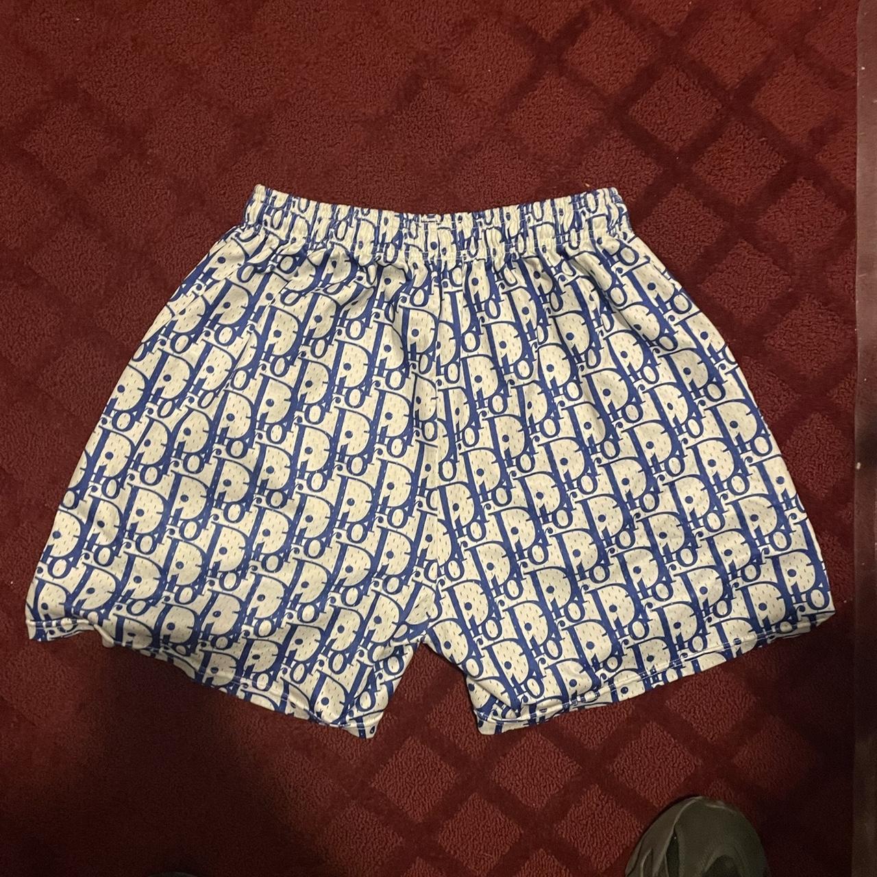 Christian Dior Men's Blue and White Shorts | Depop