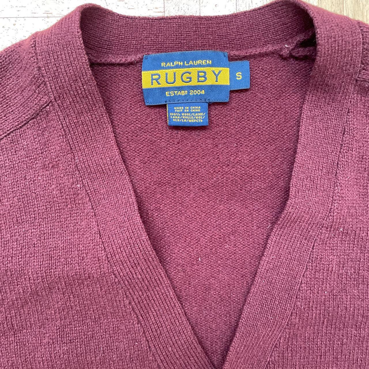 Ralph Lauren Rugby Wool cardigan features suede... - Depop