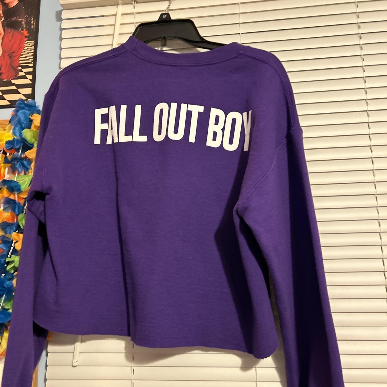 purple fall out boy MANIA cropped sweater - Depop