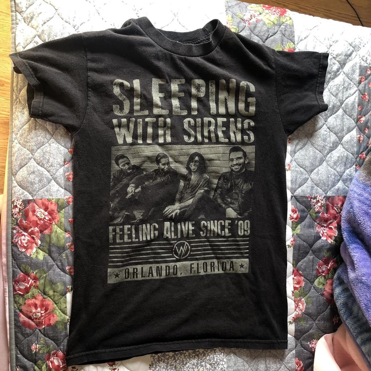 Sleeping with Sirens merch t-shirt grey. Loved item... - Depop