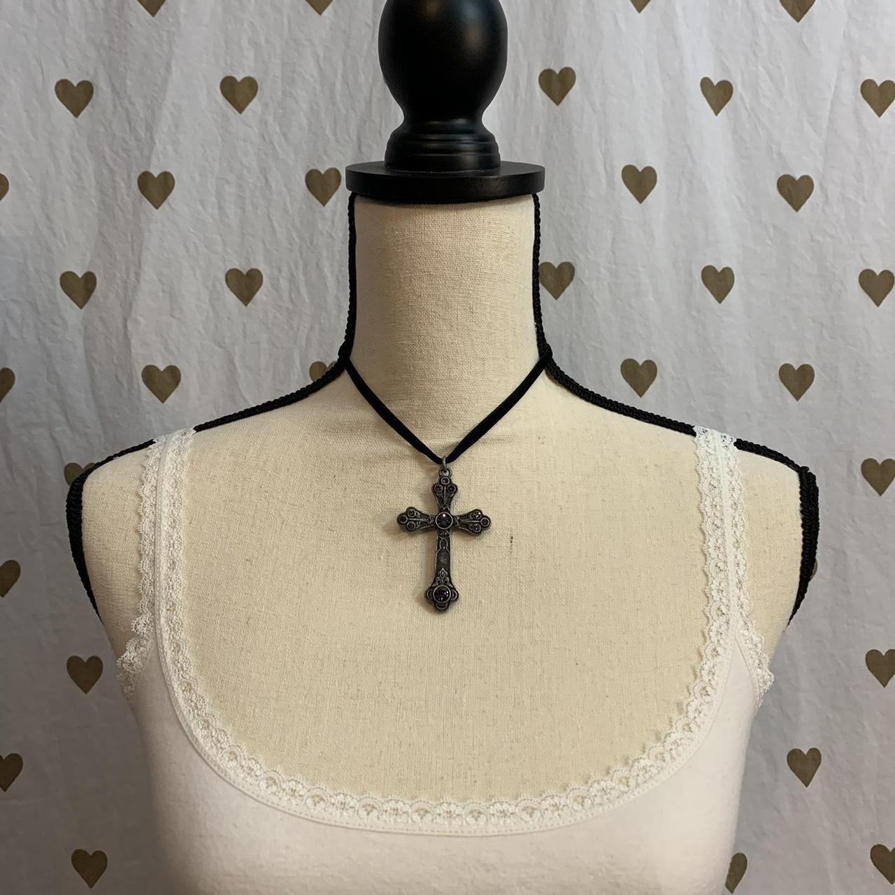 Beautiful vintage inspired gothic cross pendant... - Depop
