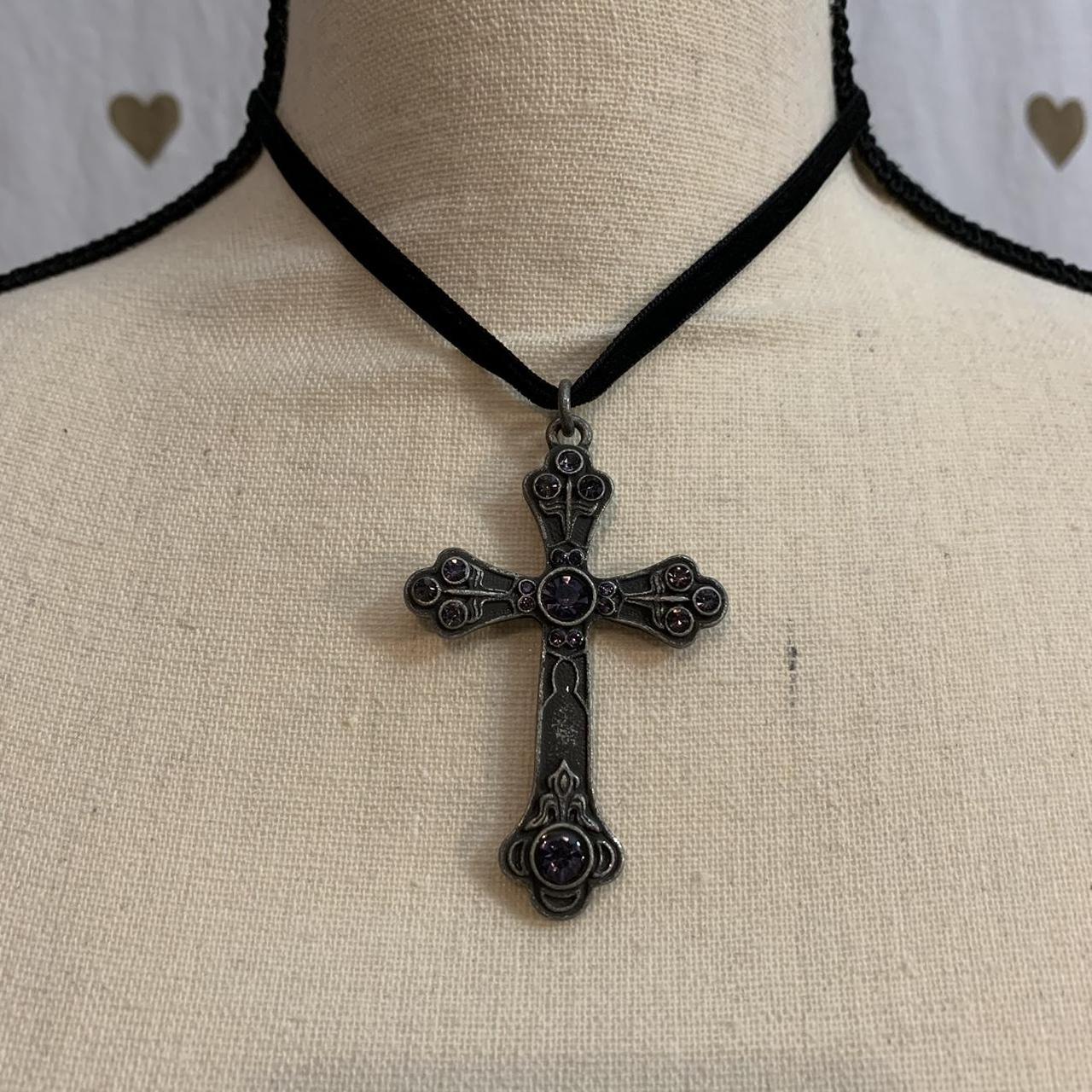 Beautiful vintage inspired gothic cross pendant... - Depop