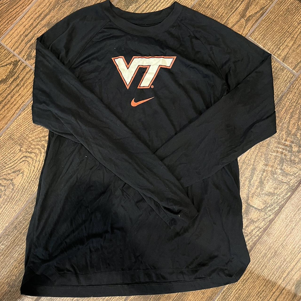 Nike Virginia tech black longsleeve size medium shirt - Depop