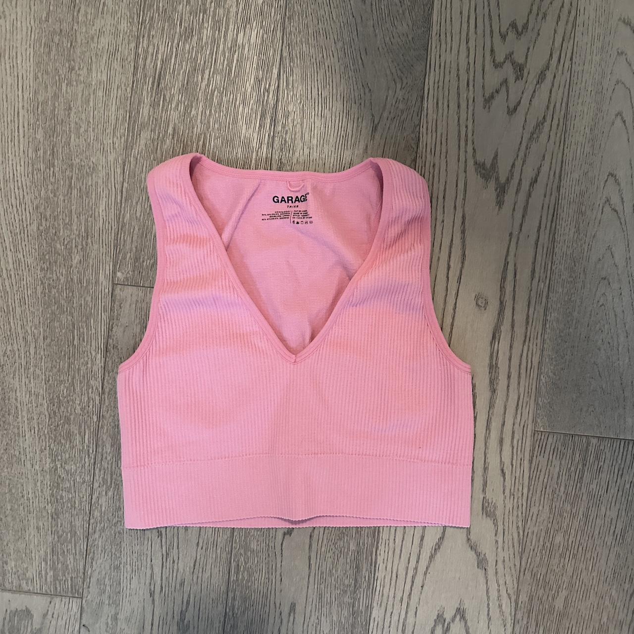 cute pink garage tank top - Depop
