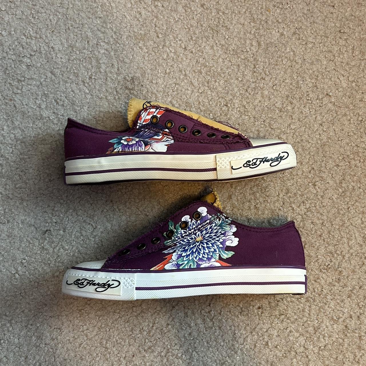 Ed Hardy slip on converse Size 7 Great condition No... - Depop