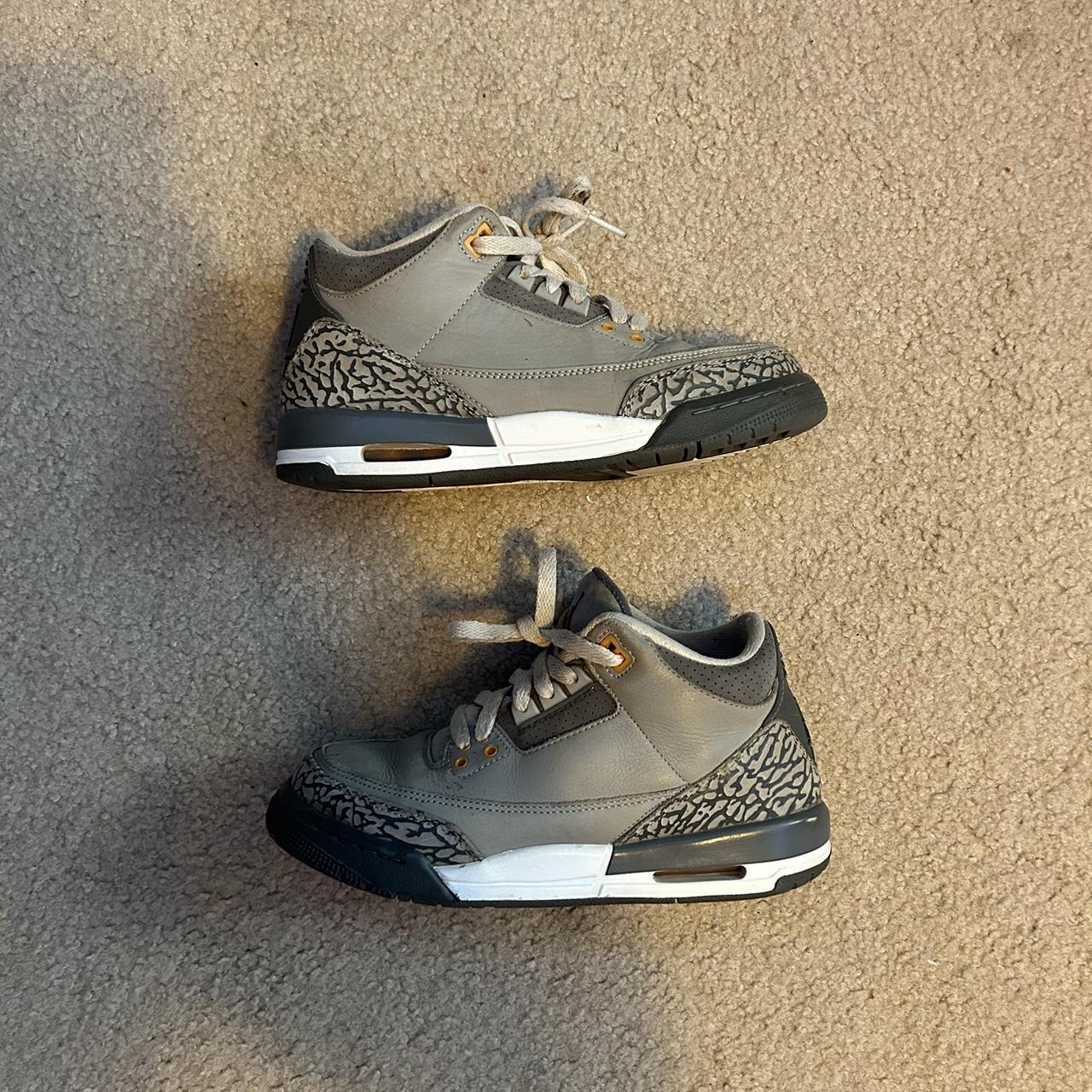 Jordan 3 cool grey Size 6y Good condition Og laces... - Depop