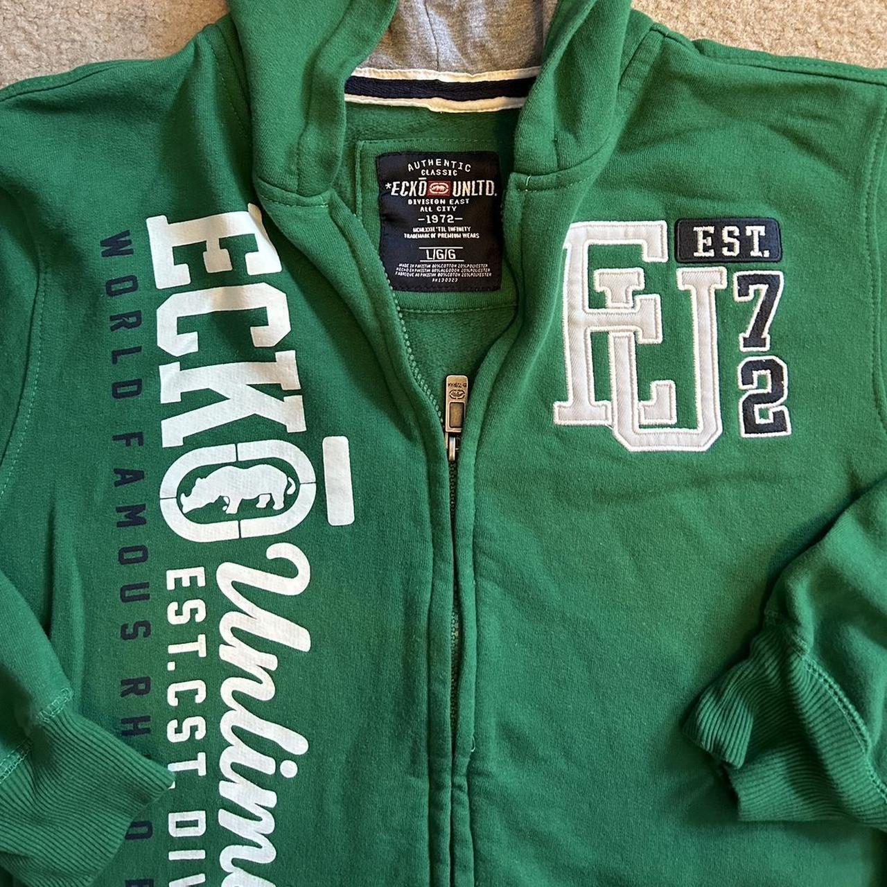 Y2K Ecko UNLTD Zip Up hoodie INSANE Graphics Size... - Depop