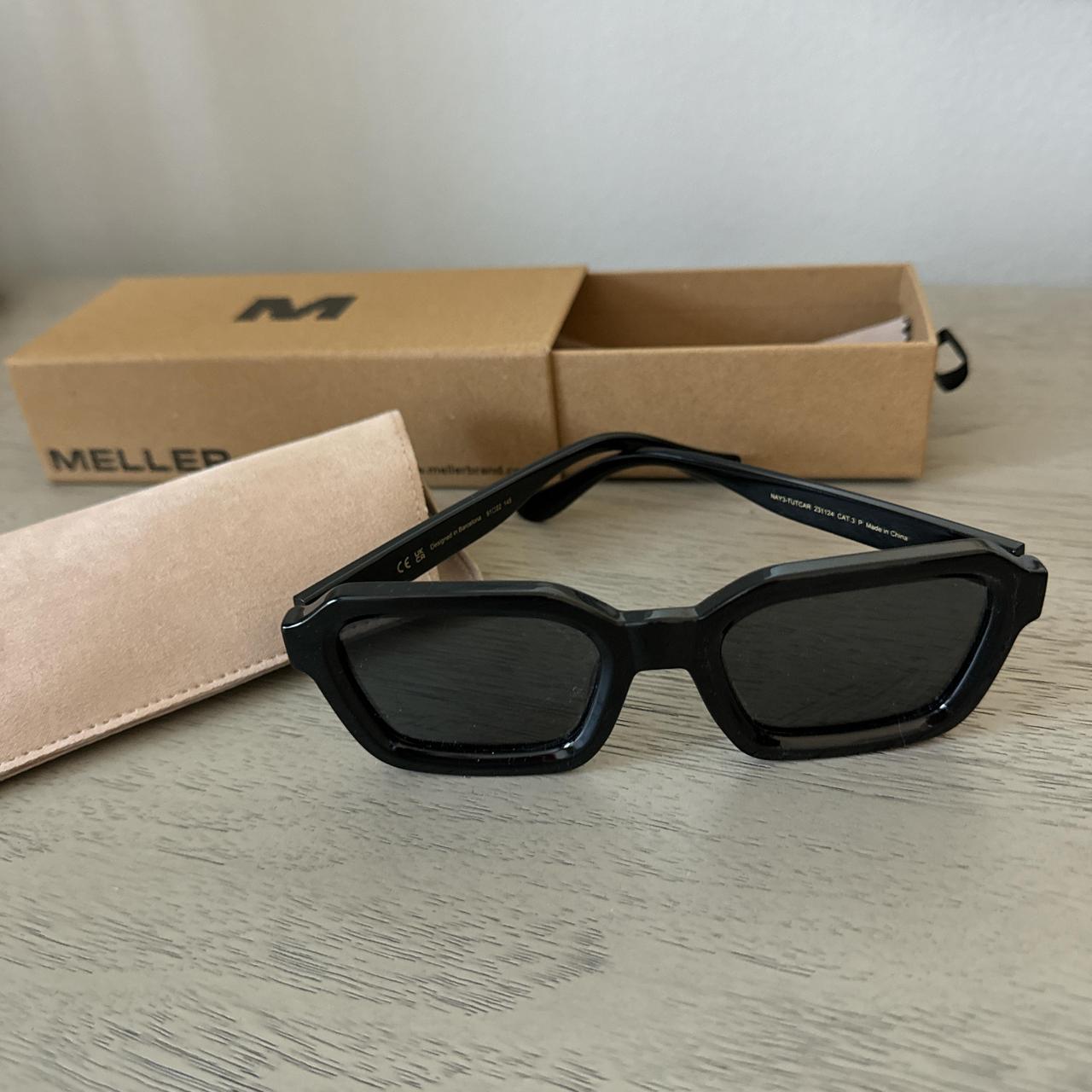meller black sunglasses - retail $65, only worn... - Depop