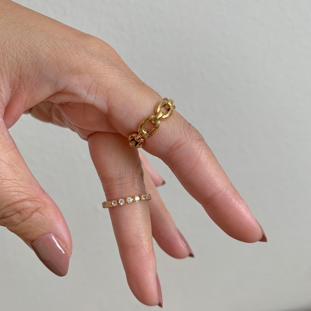 Minimalist twinkle gold hoop ring Very chic design... - Depop