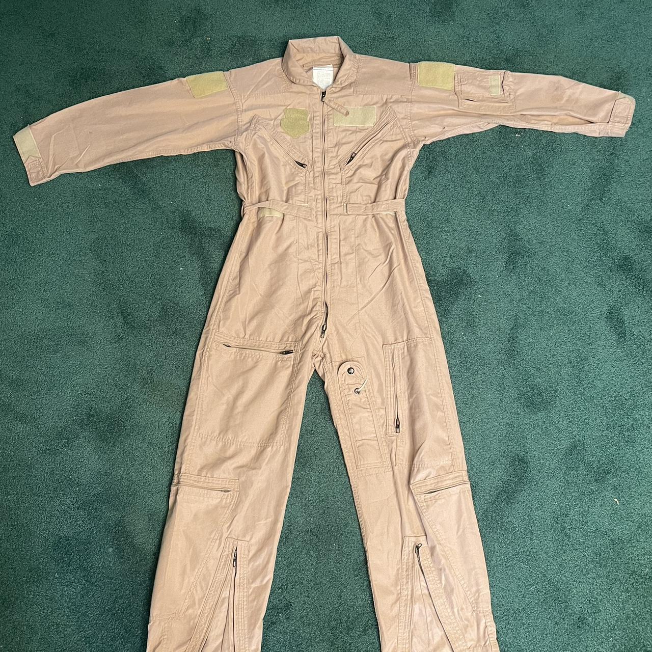 DJ Manufacturing Tan Coveralls Men 38S Flight Suit... - Depop