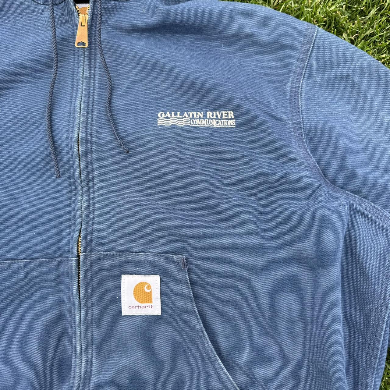 Beautiful Blue Carhartt Hooded Jacket Tagged: size... - Depop