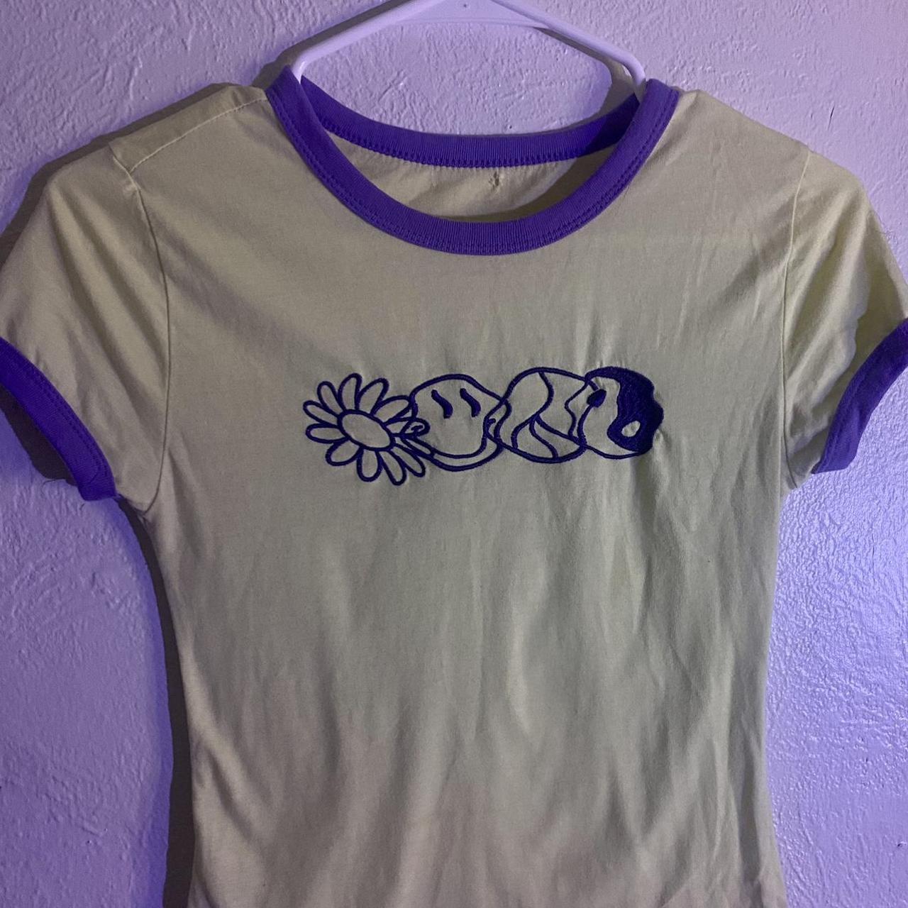 Wild Fable Women's Green and Purple Crop-top | Depop