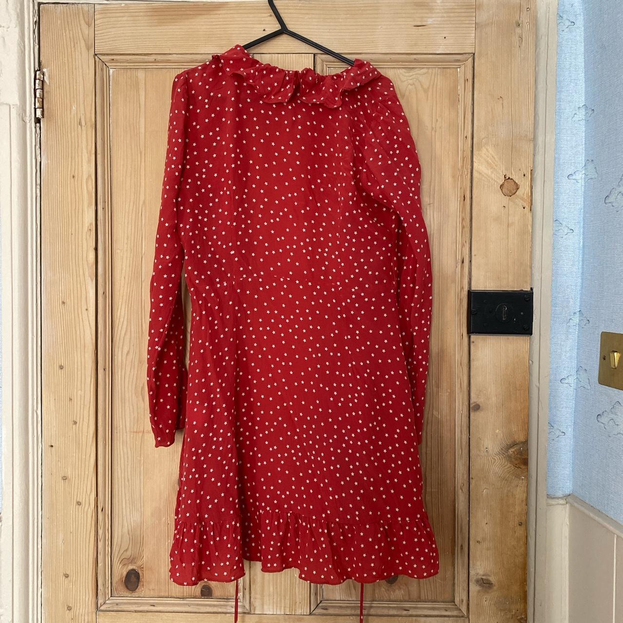 Réalisation Par Women's Red and White Dress | Depop