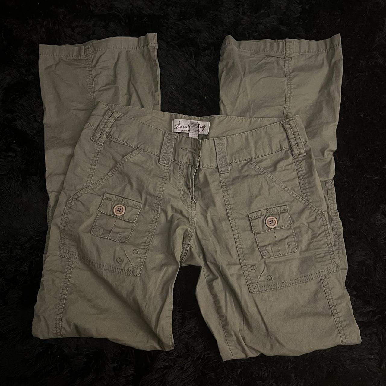 American Rag Cie Women's Green and Khaki Trousers | Depop