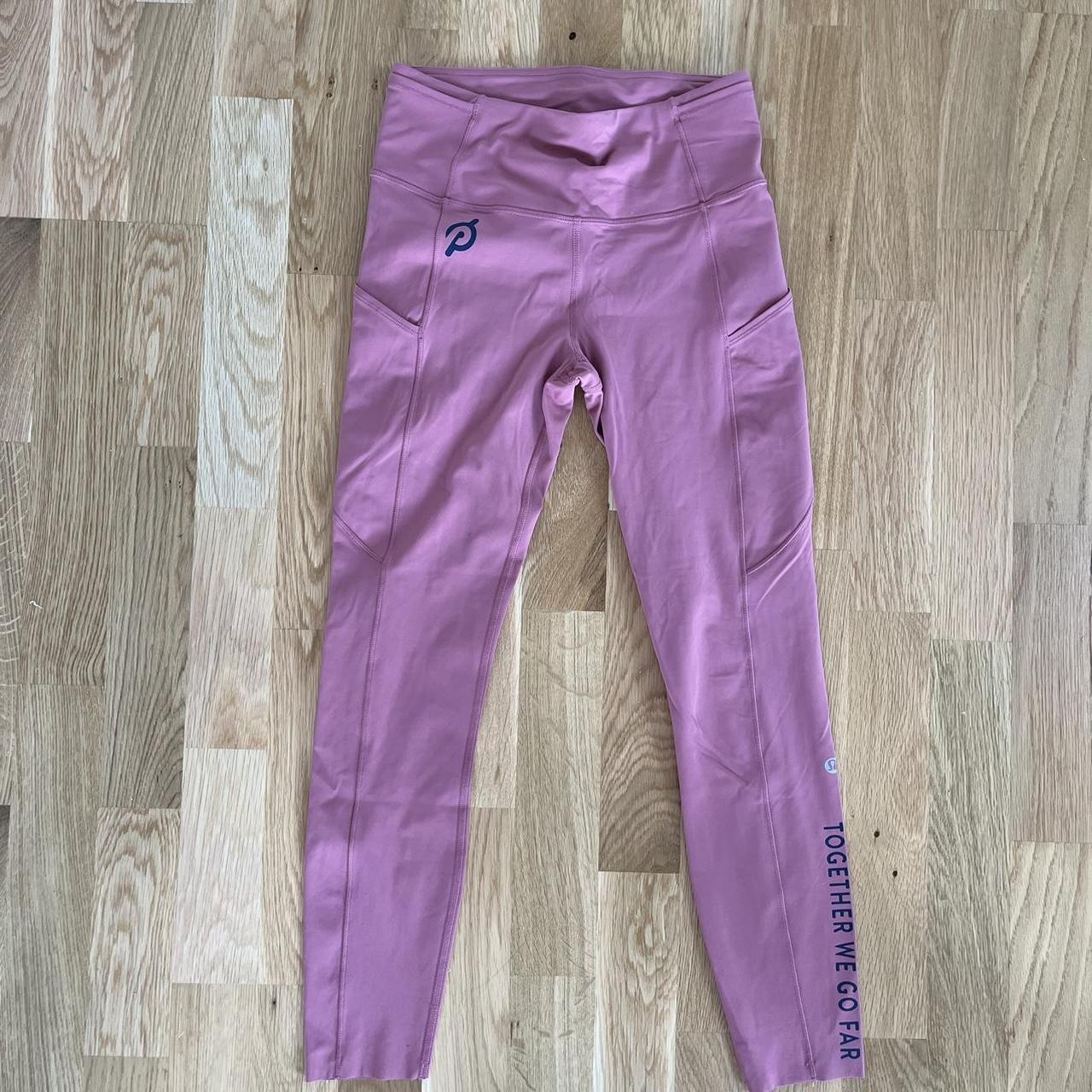 Peloton sports leggings Pink / burgundy Lululemon... - Depop