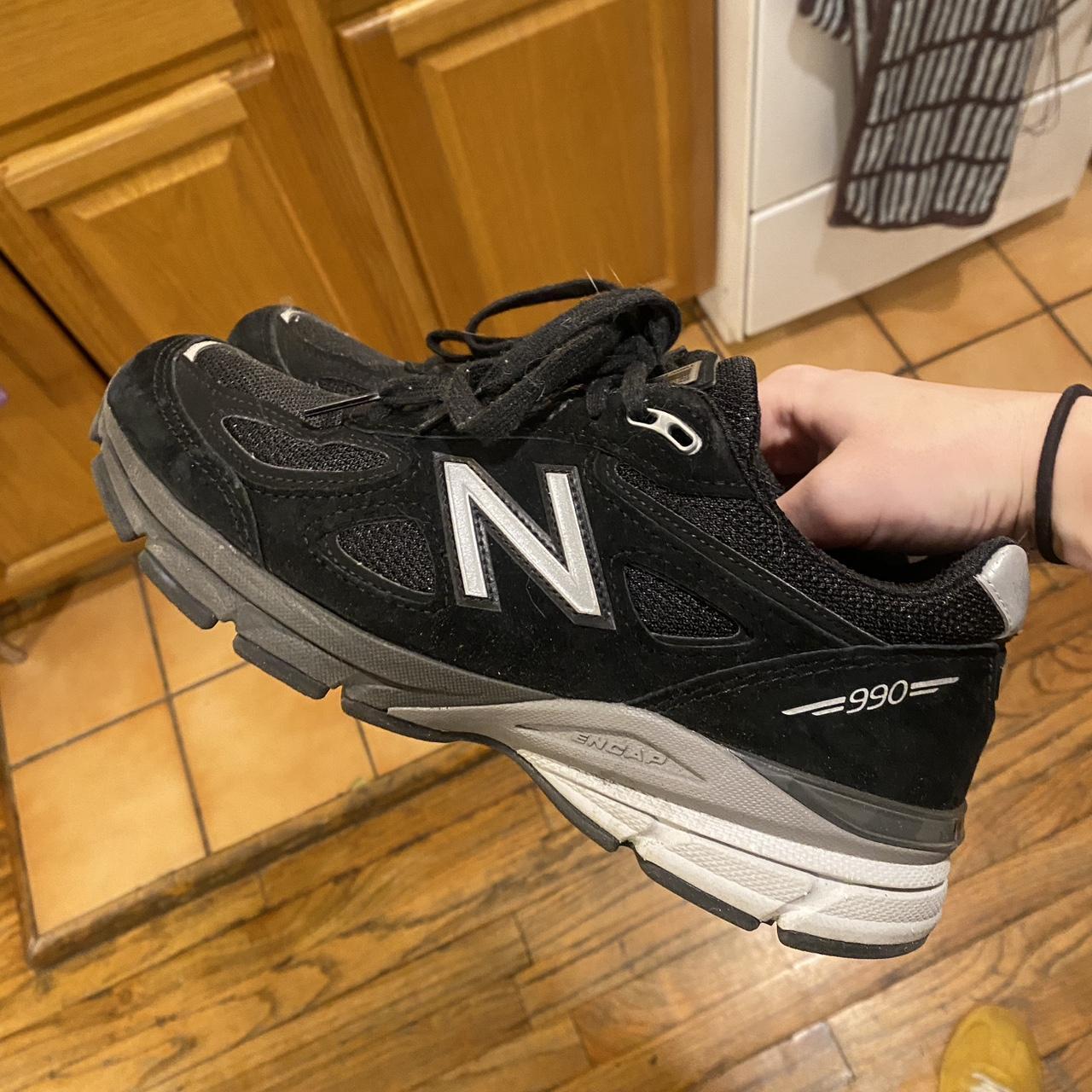 New Balance 990 v5 Women’s black suede purchased... - Depop
